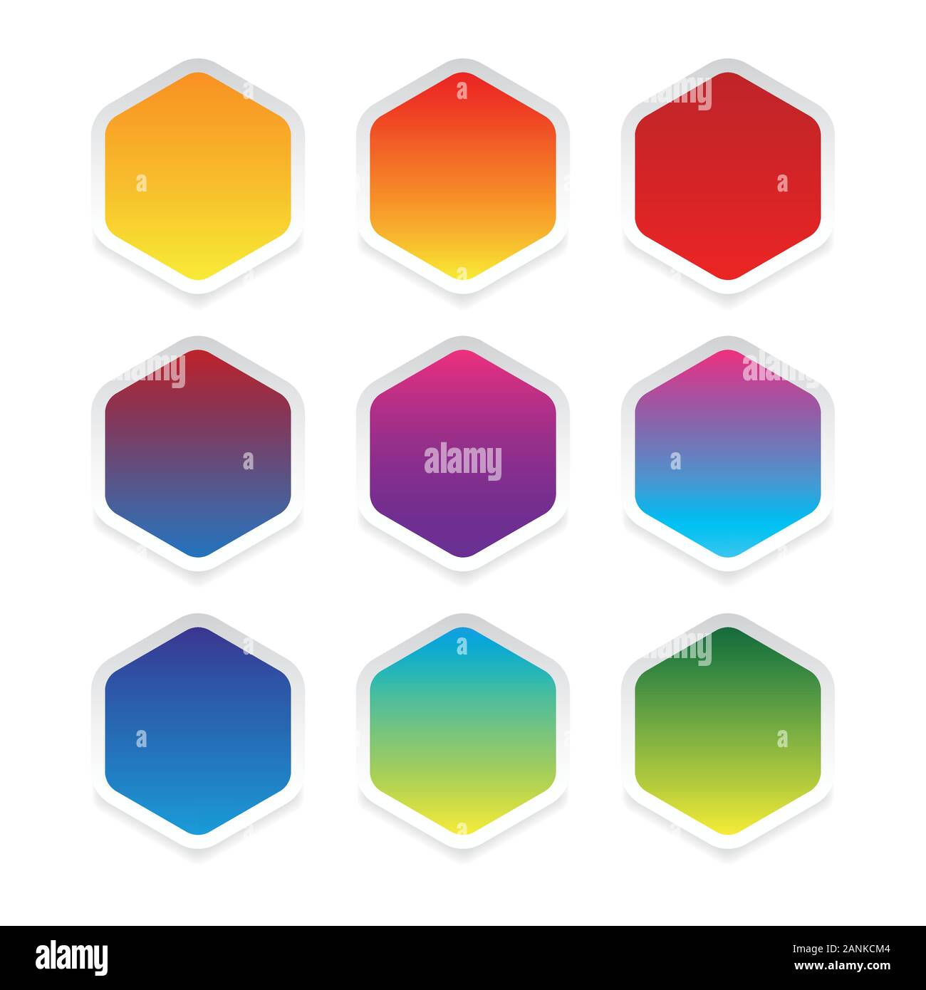 Empty colorful hexagon sticker set Stock Vector Image & Art - Alamy