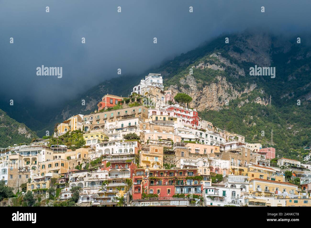 Positano old town on the hill. Amalfi coast, Italy Stock Photo - Alamy