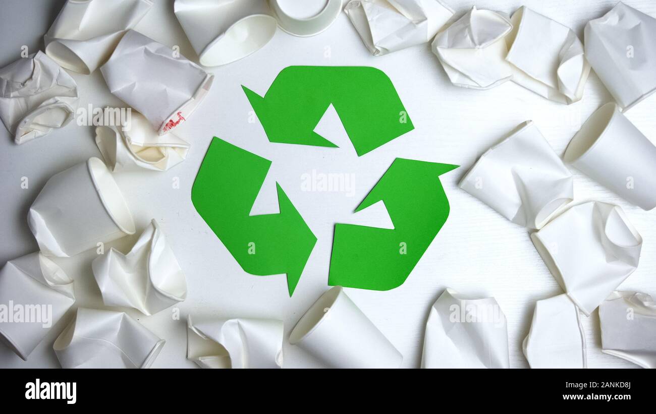 Top view recycling sign hi-res stock photography and images - Alamy