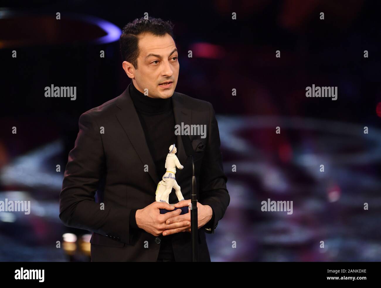 Munich, Germany. 17th Jan, 2020. Arash Safaian, composer, receives his ...