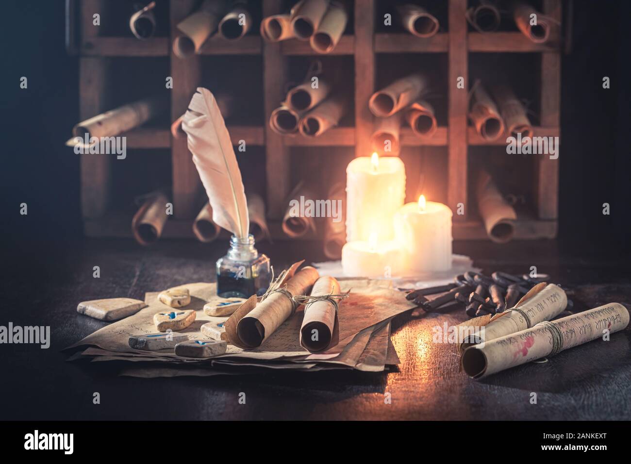 Papyrus scroll ancient library hi-res stock photography and images - Alamy