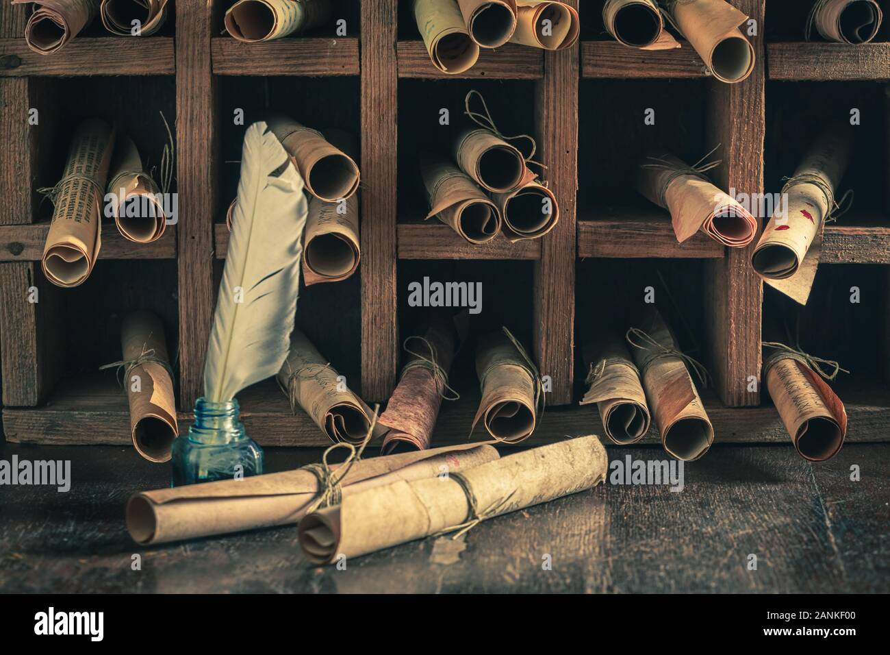 Papyrus scroll ancient library hi-res stock photography and images - Alamy