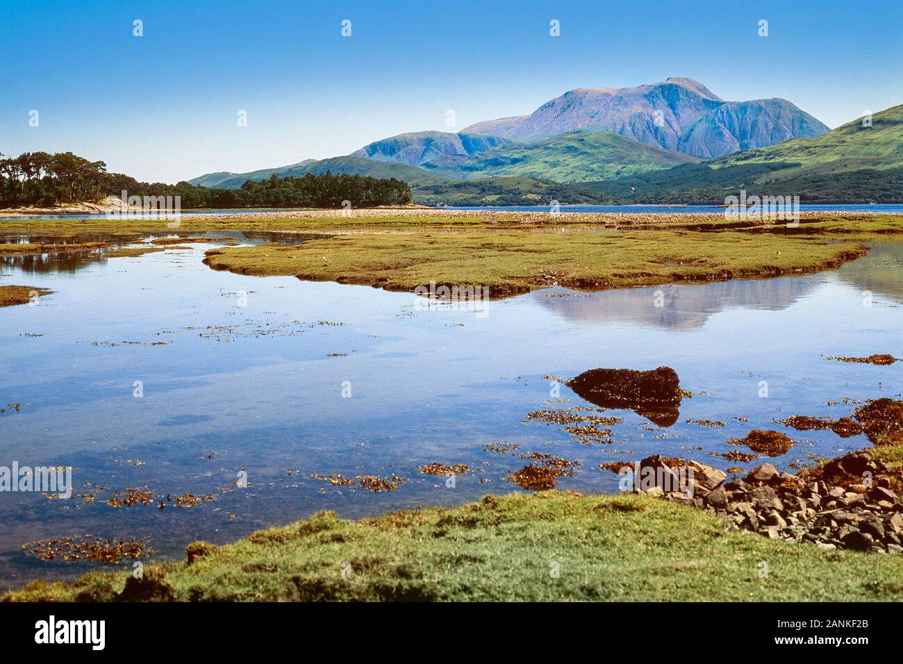 Scottish highland landscape, Ben Nevis mountain viewed from the North ...