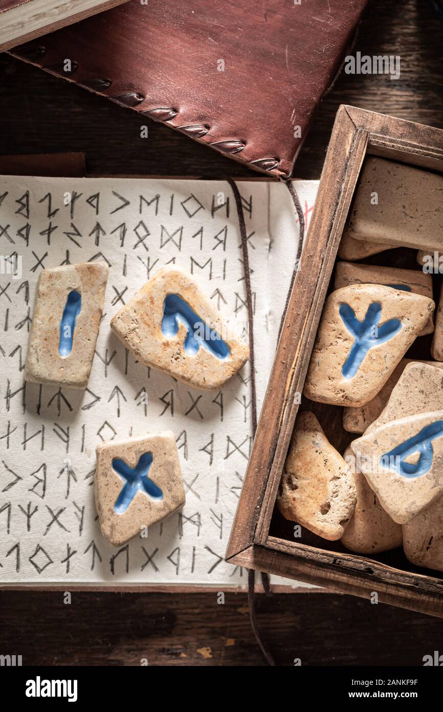 Unique divination by rune stones based on antique scrolls Stock Photo ...