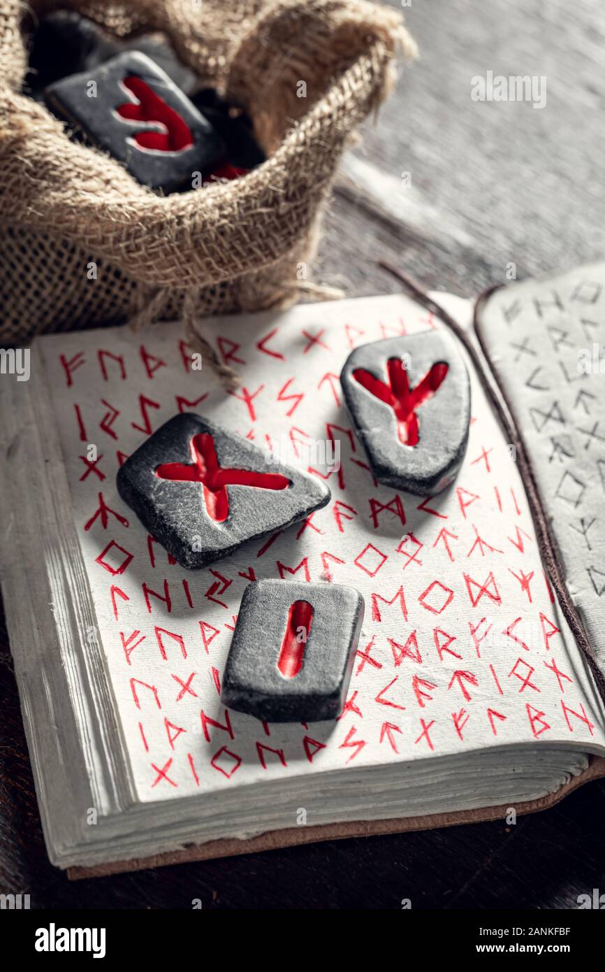 Vintage runic divination by stones based on antique scrolls Stock Photo ...