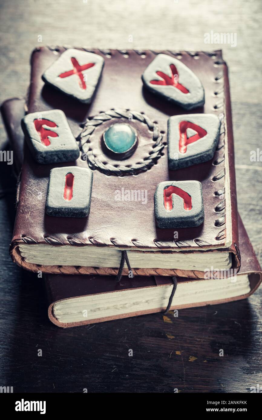Old fortune teller from rune stones based on antique scrolls Stock ...