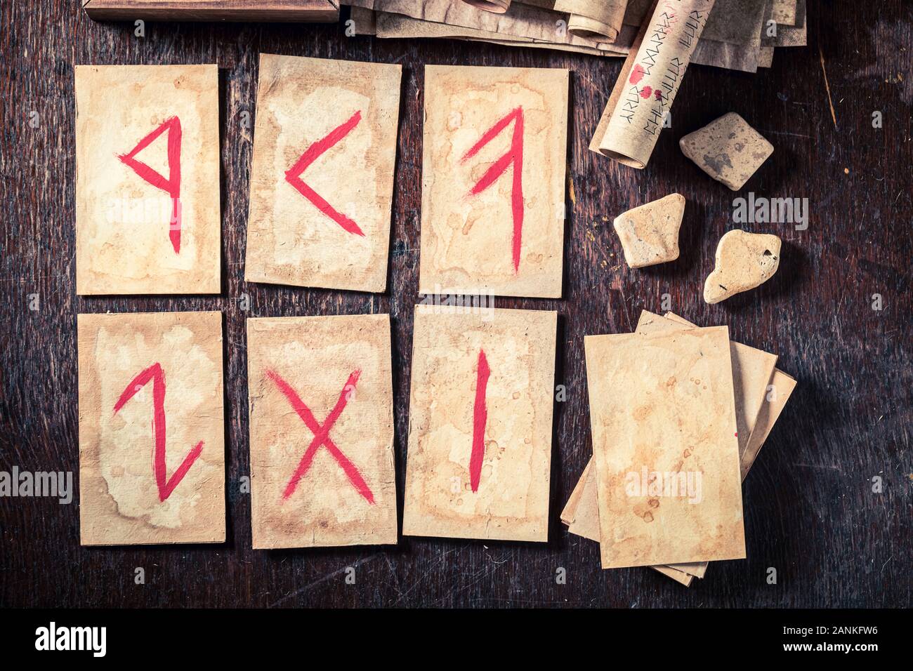Extraordinary runic divination by cards based on antique scrolls Stock ...
