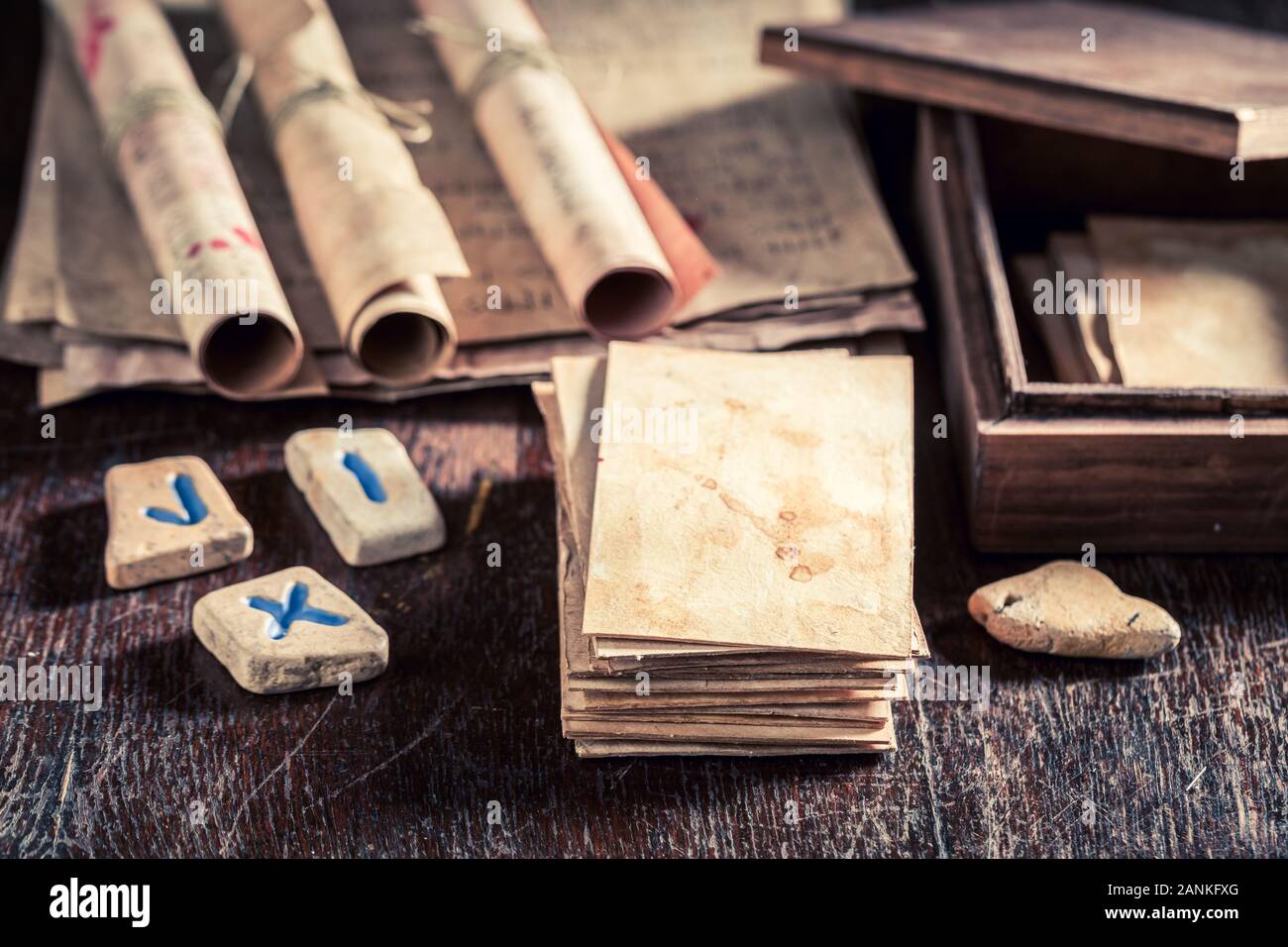Magic fortune teller from rune cards based on antique scrolls Stock ...