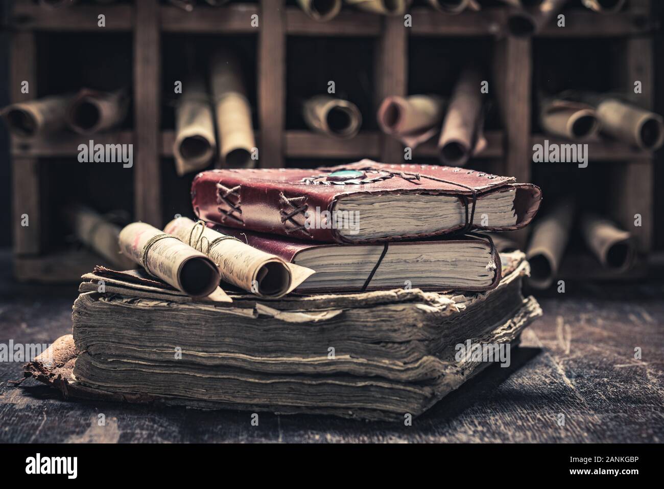 Medieval books in manuscript hi-res stock photography and images - Alamy