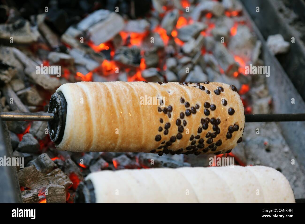 Kurtosh kalach a sweet spit cake from Hungary Europe Stock Photo - Alamy
