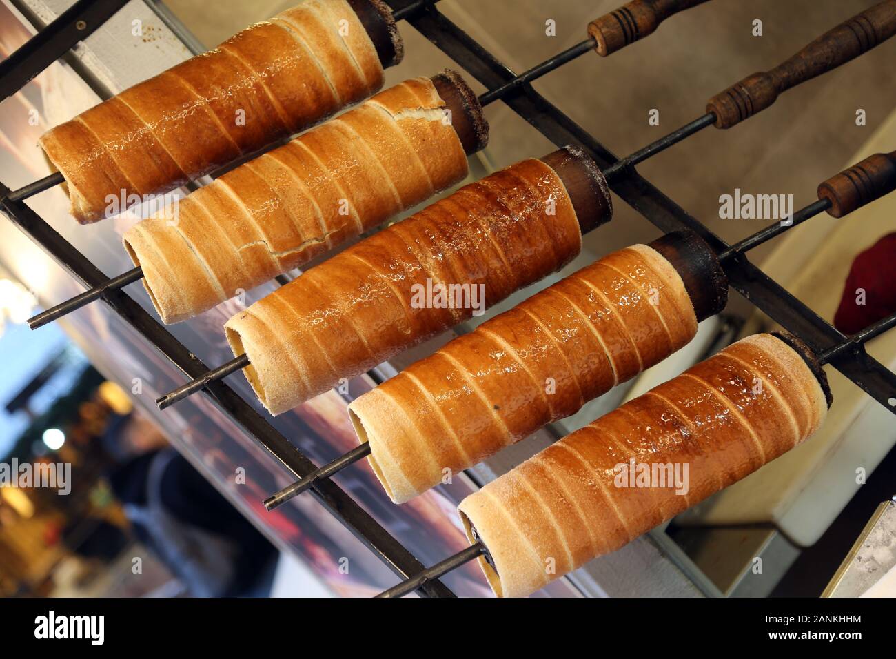 Kurtosh kalach a sweet spit cake from Hungary Europe Stock Photo - Alamy