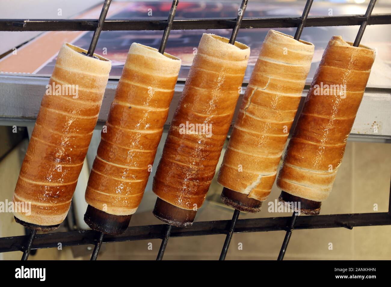 Kurtosh kalach a sweet spit cake from Hungary Europe Stock Photo - Alamy