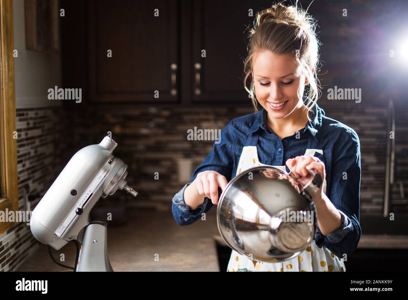 Woman mixing mixer hi-res stock photography and images - Alamy