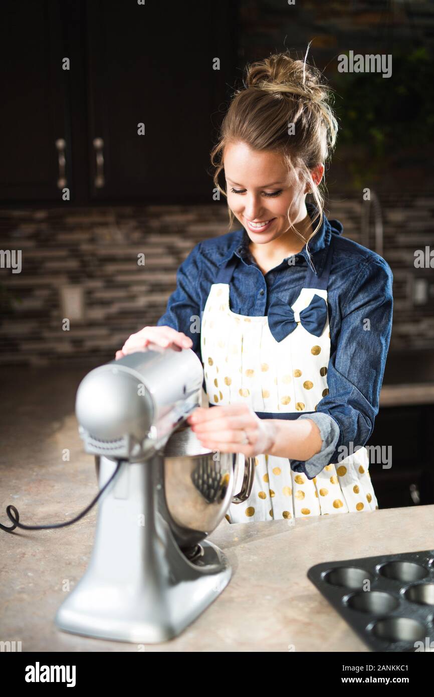 Woman mixing mixer hi-res stock photography and images - Alamy