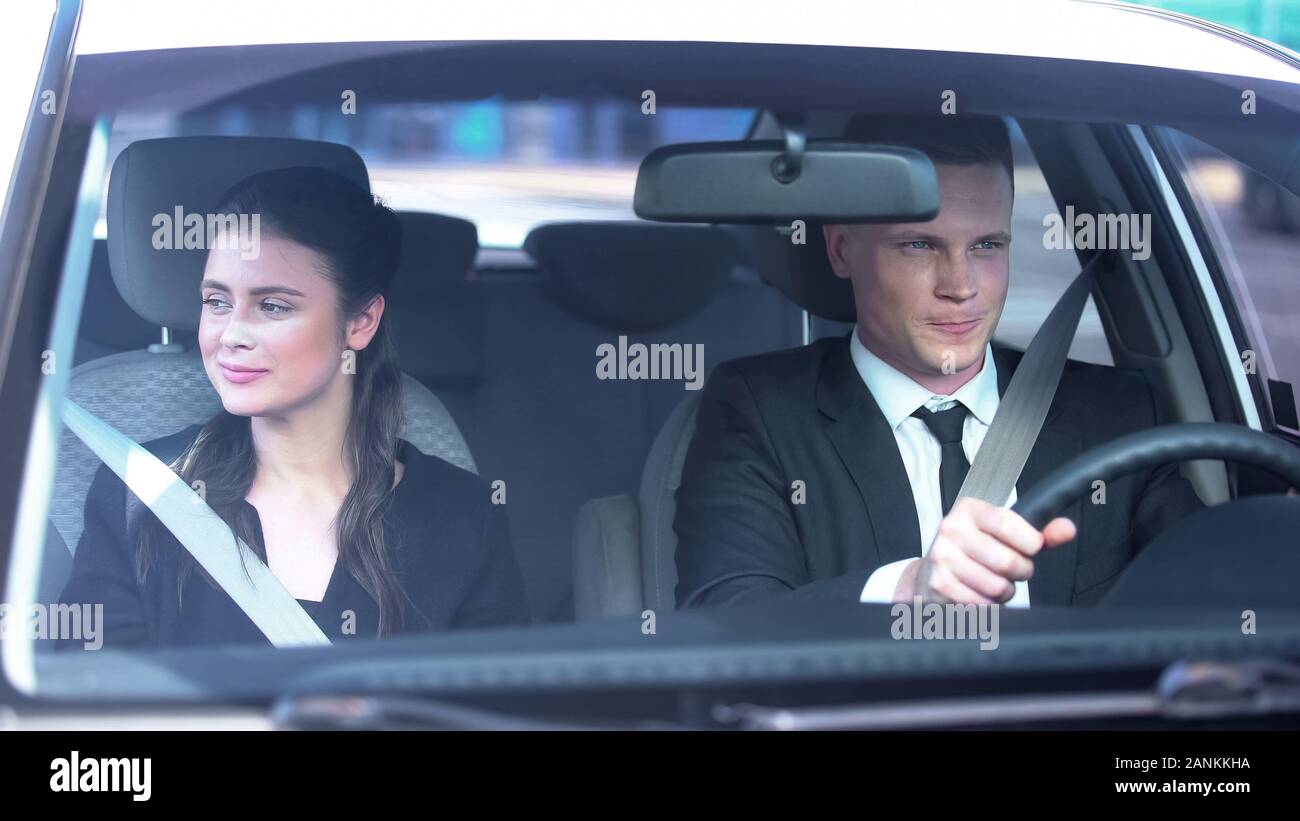Couple Flirting In Car High Resolution Stock Photography and Images - Alamy