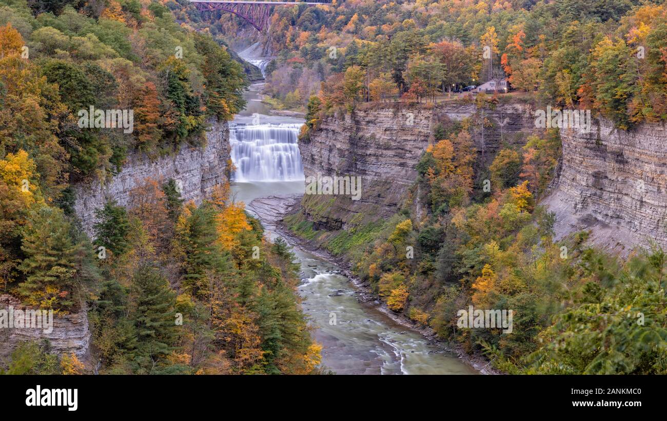 Upper and Middle Falls on the Genesee River from Inspriation Point in ...