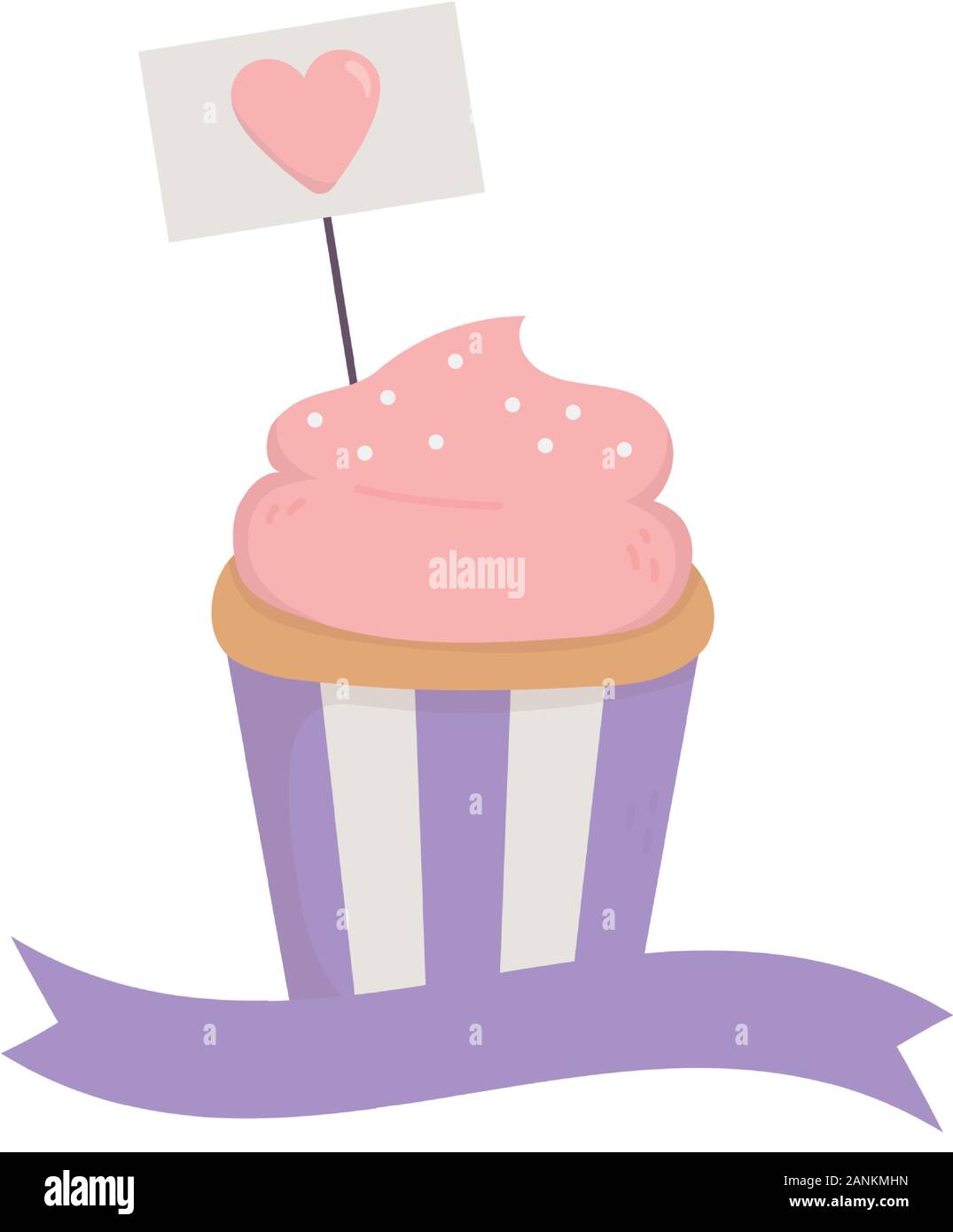 happy valentines day, sweet cupcake and signboard with heart love ...