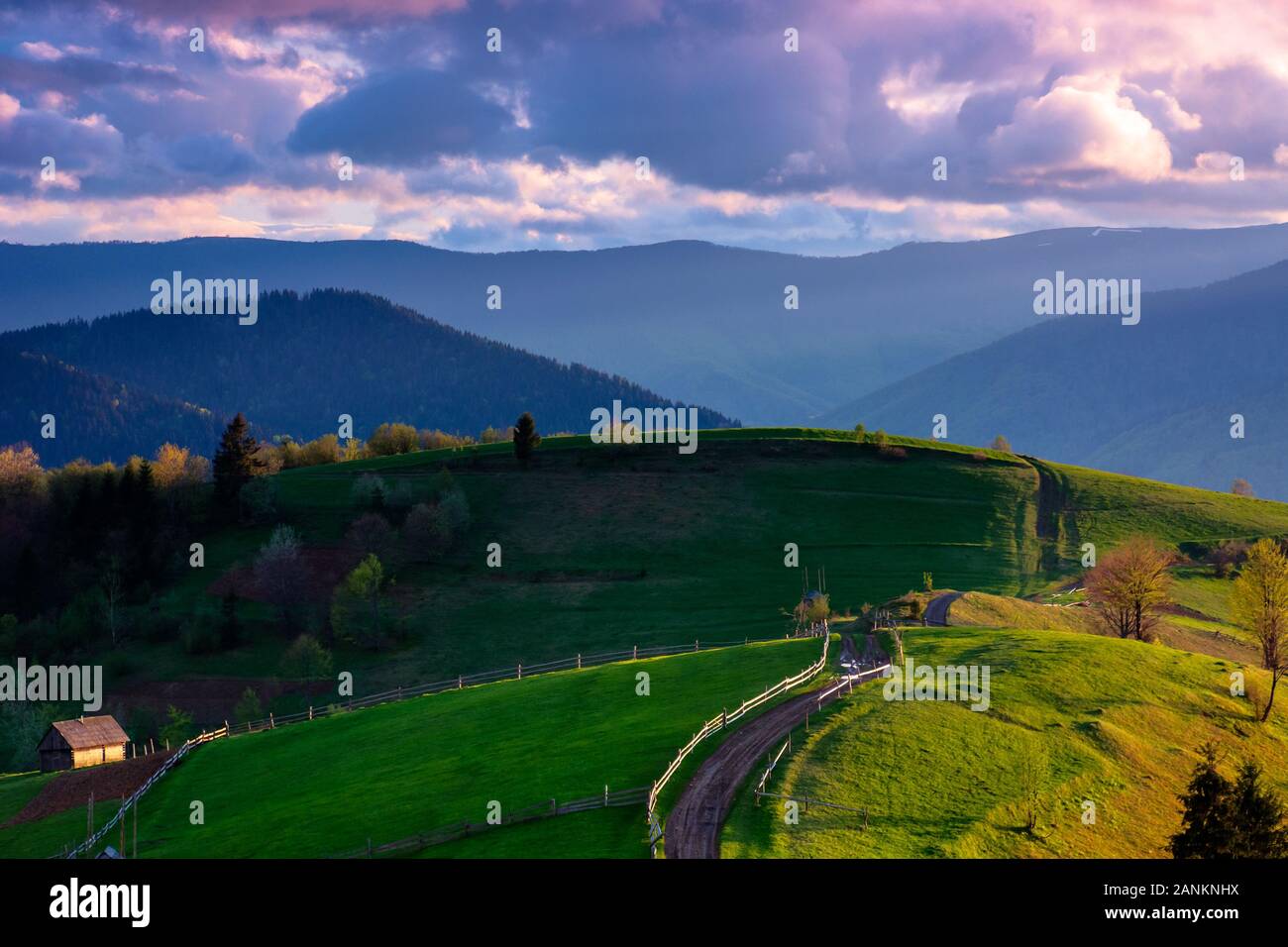 Rural country scene path winding hi-res stock photography and images ...