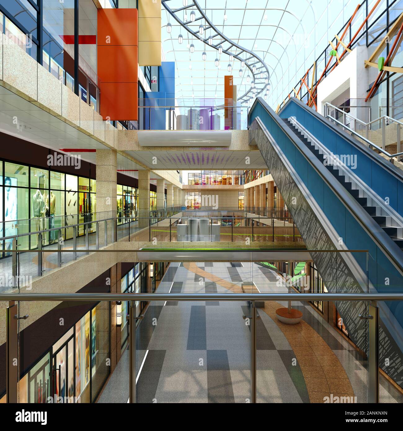 3d render of shop interior Stock Photo - Alamy