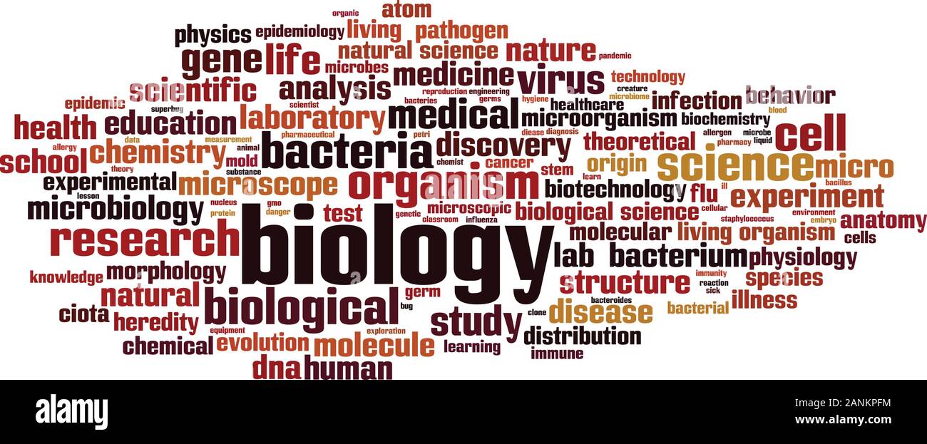 Biology cloud concept. Collage made of words about biology. Vector ...