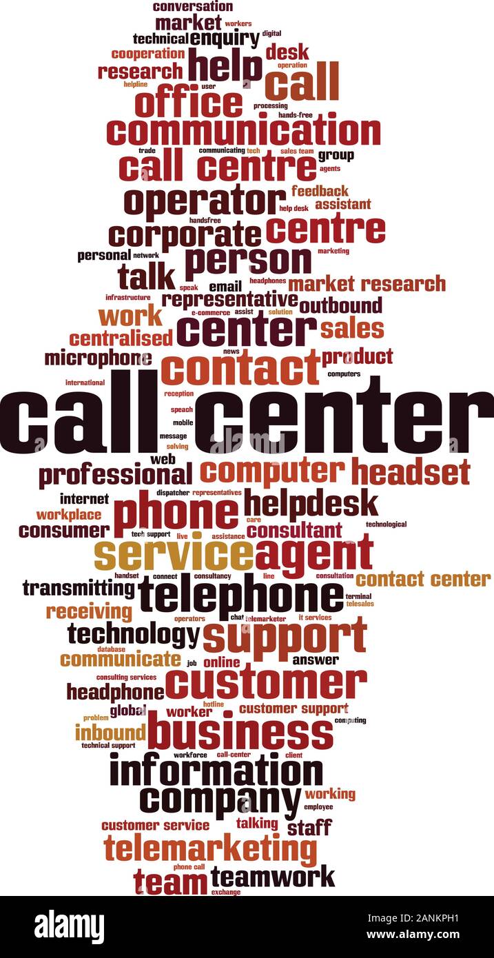 Call center word cloud concept. Collage made of words about call center ...