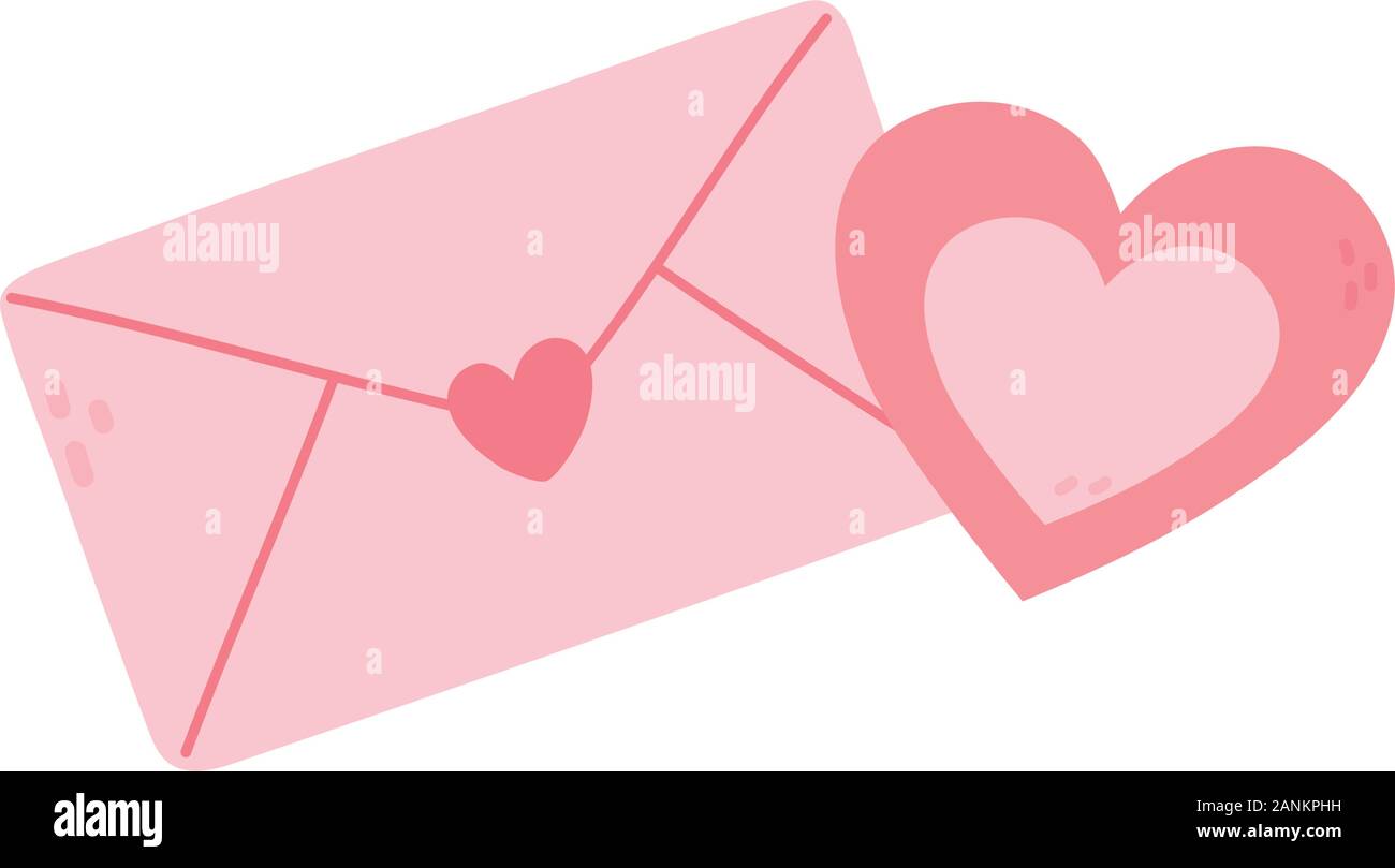 happy valentines day, hearts love envelope letter feeling vector ...