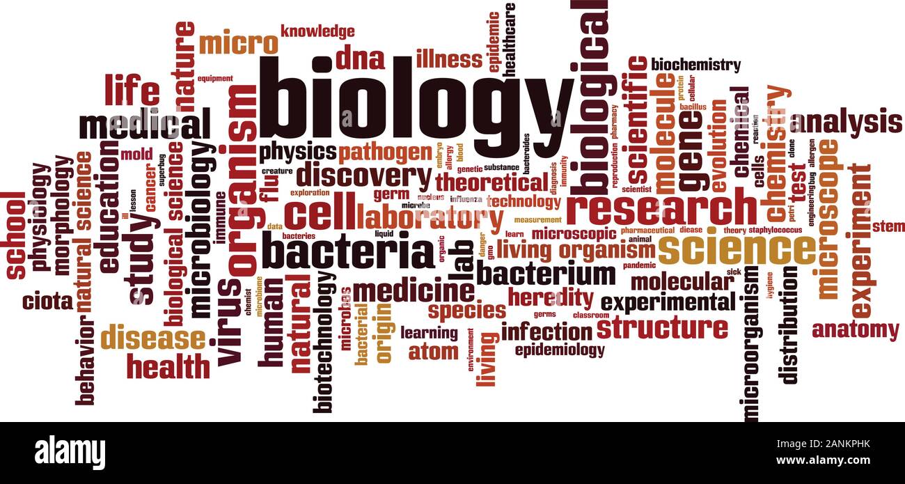 Biology cloud concept. Collage made of words about biology. Vector ...