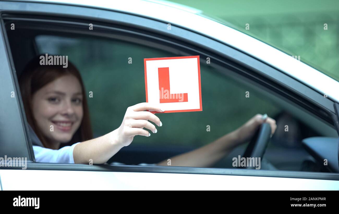 L plate car window hi-res stock photography and images - Alamy