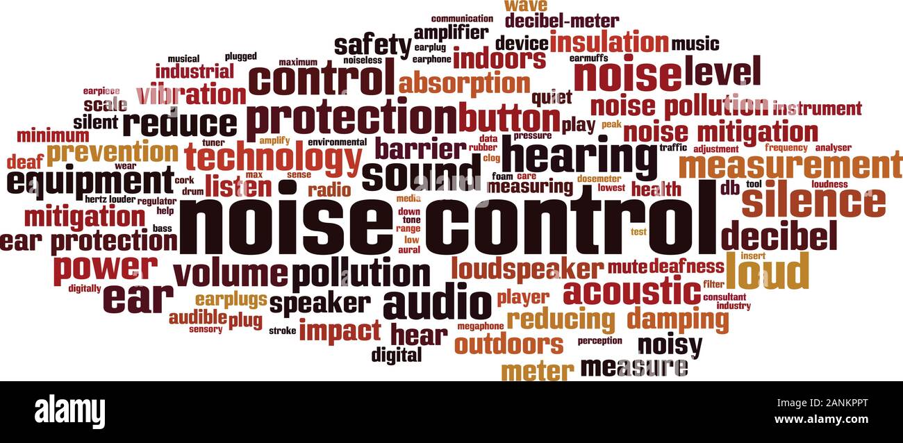 Noise control word cloud concept. Collage made of words about nise control. Vector illustration ...