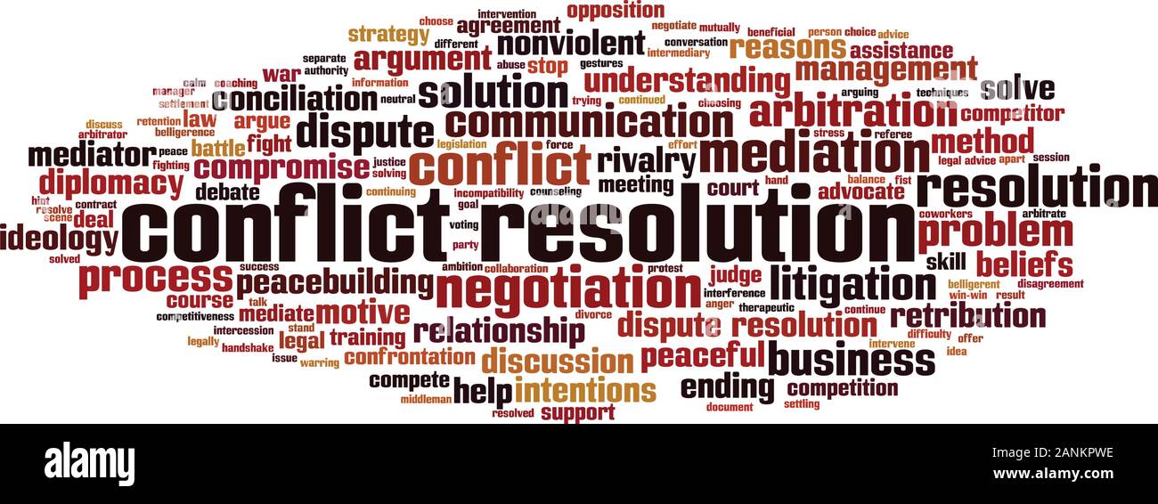 Conflict resolution word cloud concept. Collage made of words about ... Conflict resolution word cloud concept. Collage made of words about ...