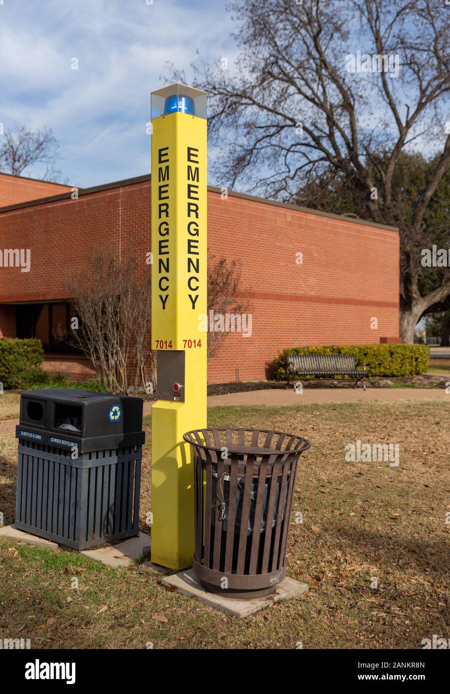 Emergency Call light and button on a University campus Stock Photo - Alamy