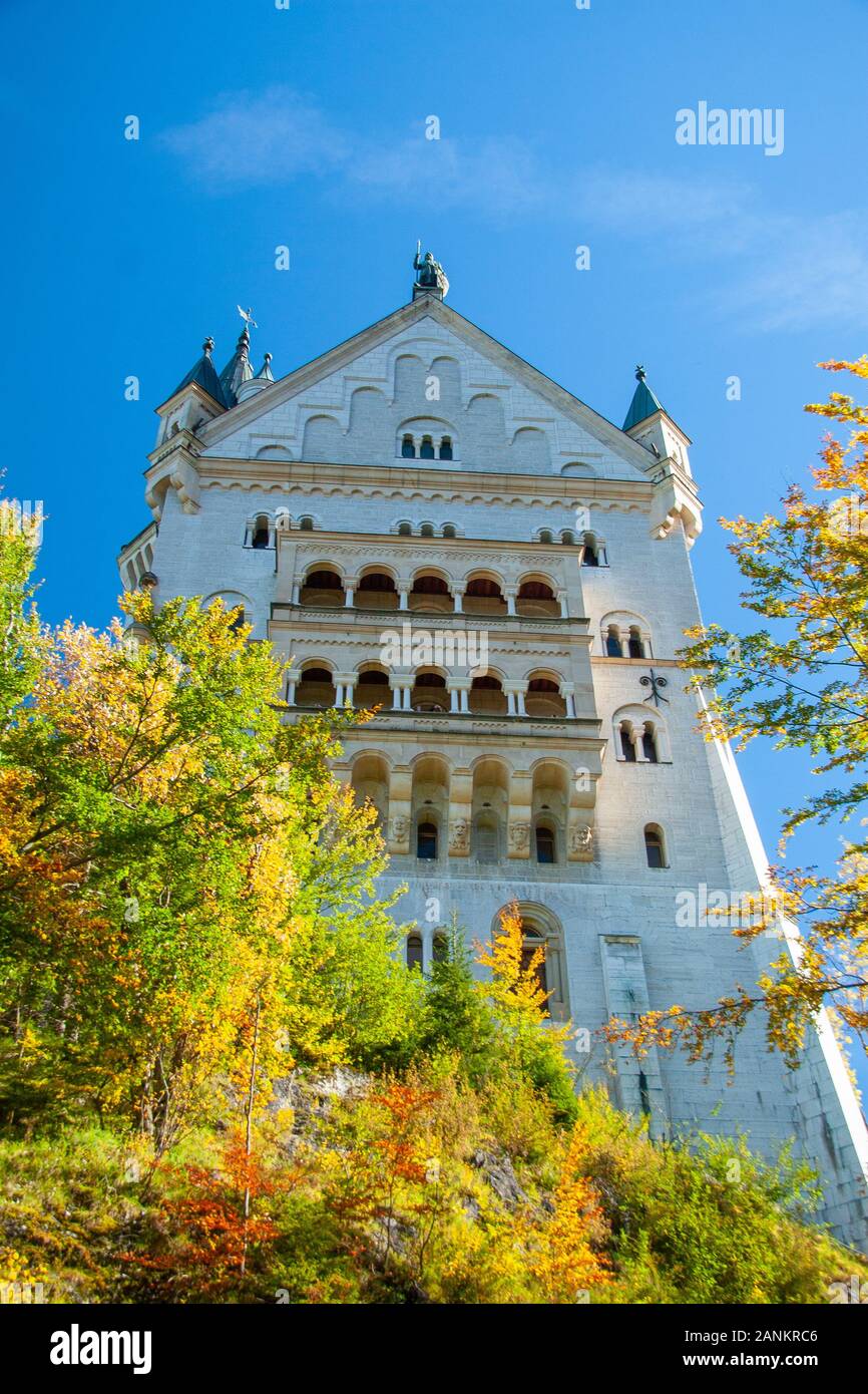 October 2010, Bavaria: Facade of famous Neuschwanstein castle in ...