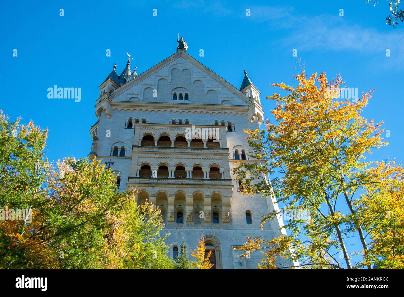 October 2010, Bavaria: Facade of famous Neuschwanstein castle in ...