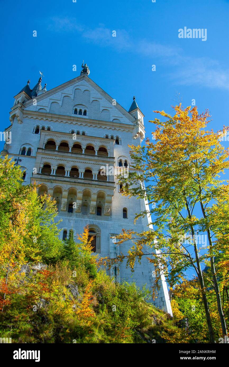 October 2010, Bavaria: Facade of famous Neuschwanstein castle in ...