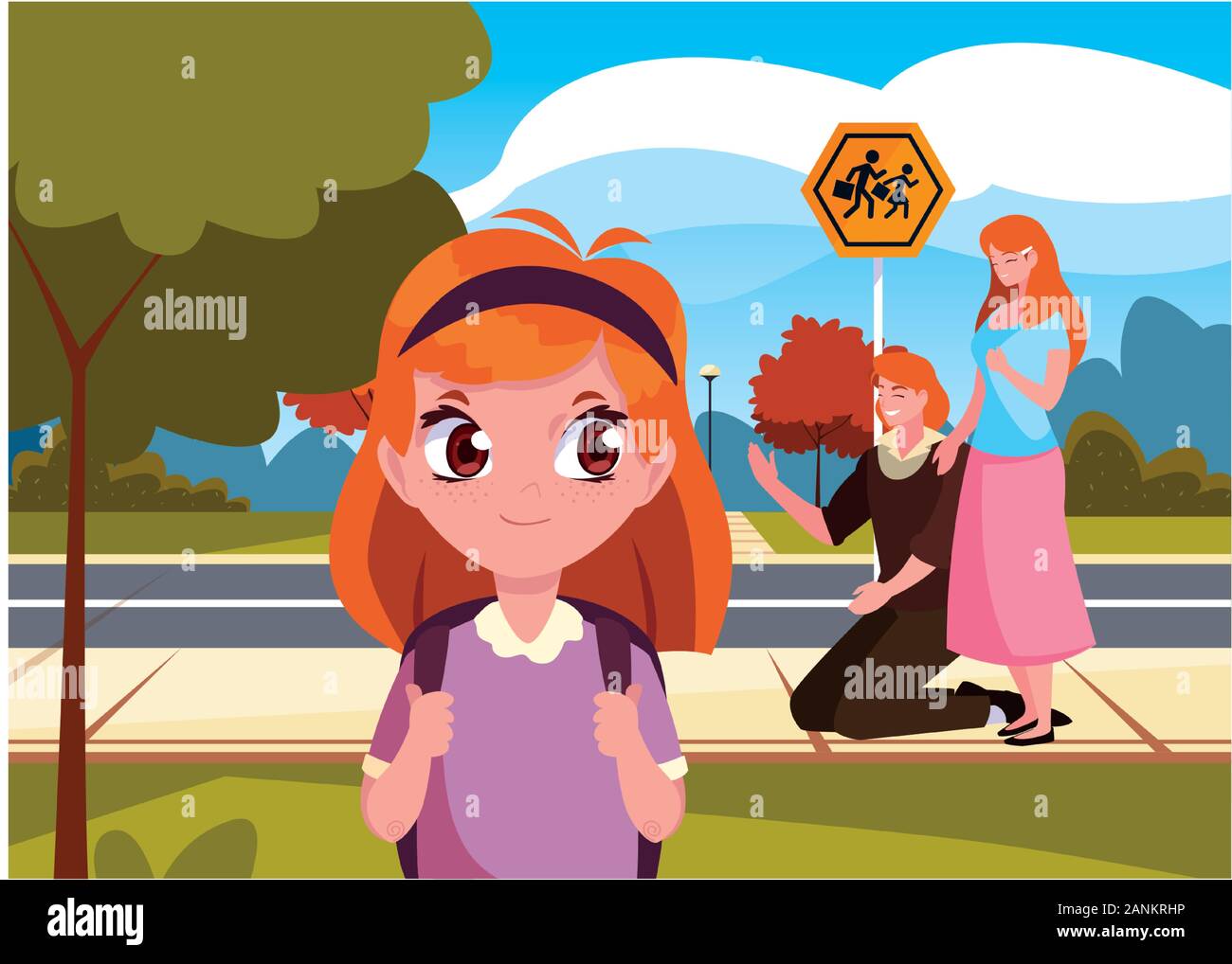 Cartoon Daughter Back