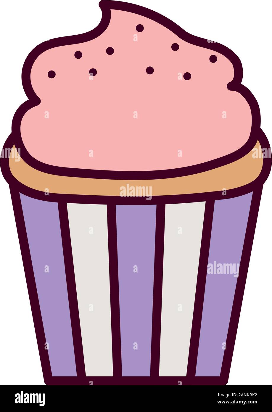 Sweet Cupcake Dessert Tasty Icon Vector Illustration Stock Vector Image