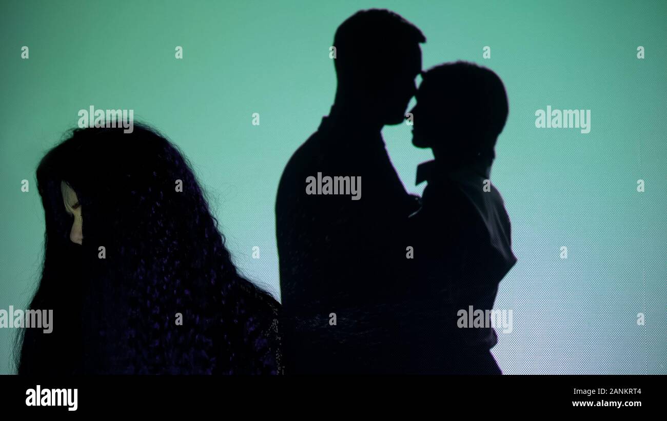 Sad Love Triangle Silhouette