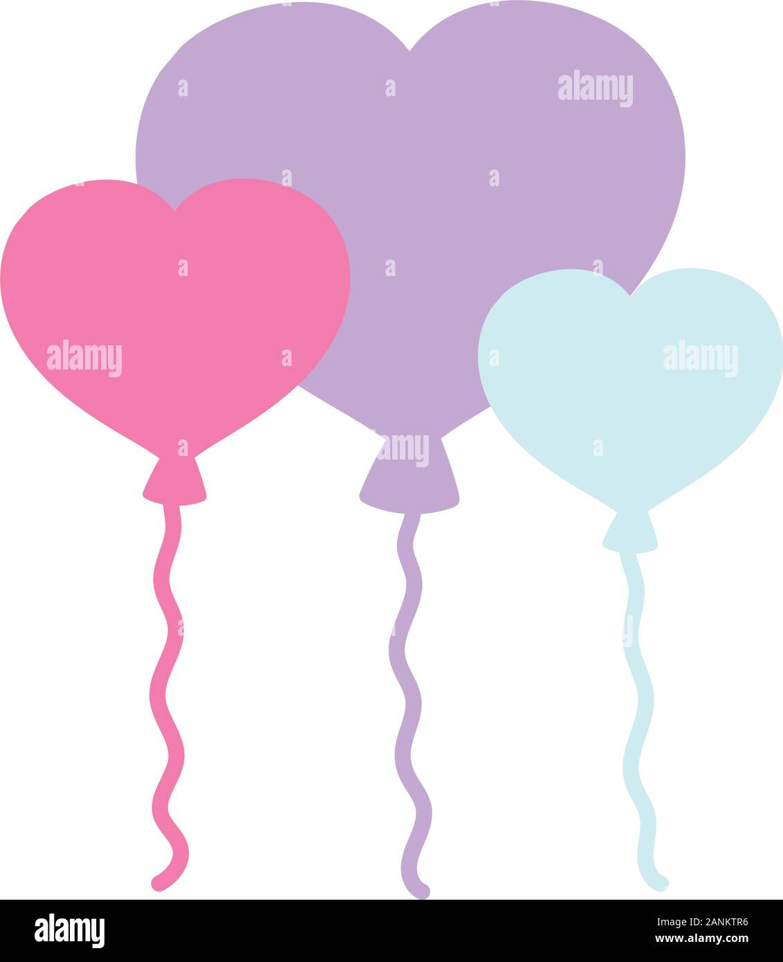 happy valentines day, decorative hearts shaped balloons vector ...