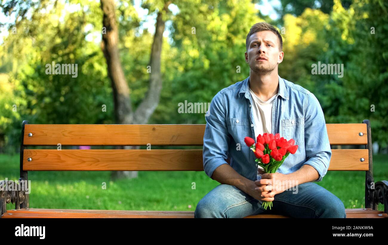 Nervous man date flowers hi-res stock photography and images - Alamy