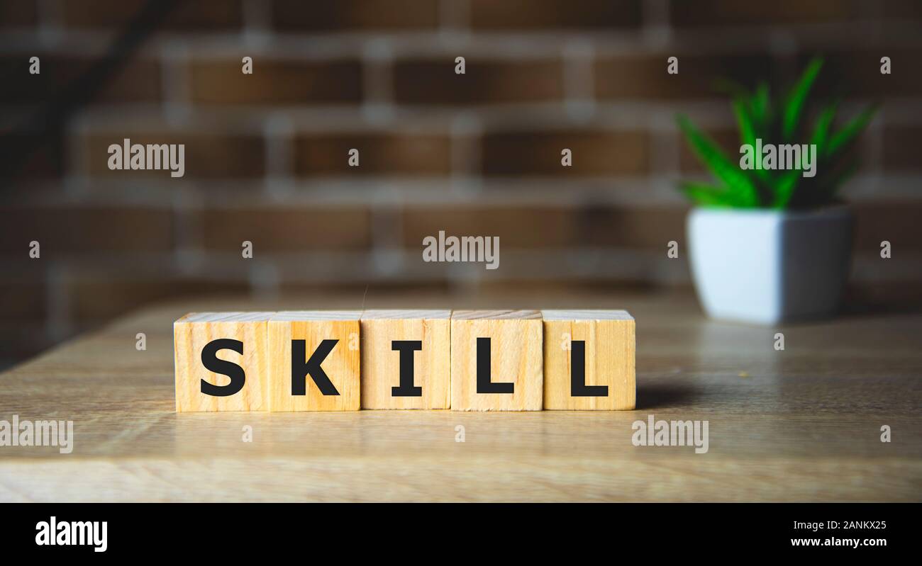 Word skill typography word hi-res stock photography and images - Alamy