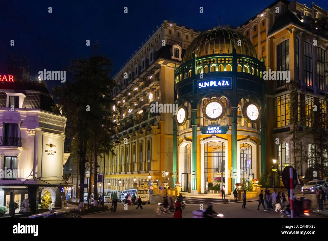 Sapa, Vietnam, Oct 09, 2018 Sapa Sun Plaza old building architecture ...