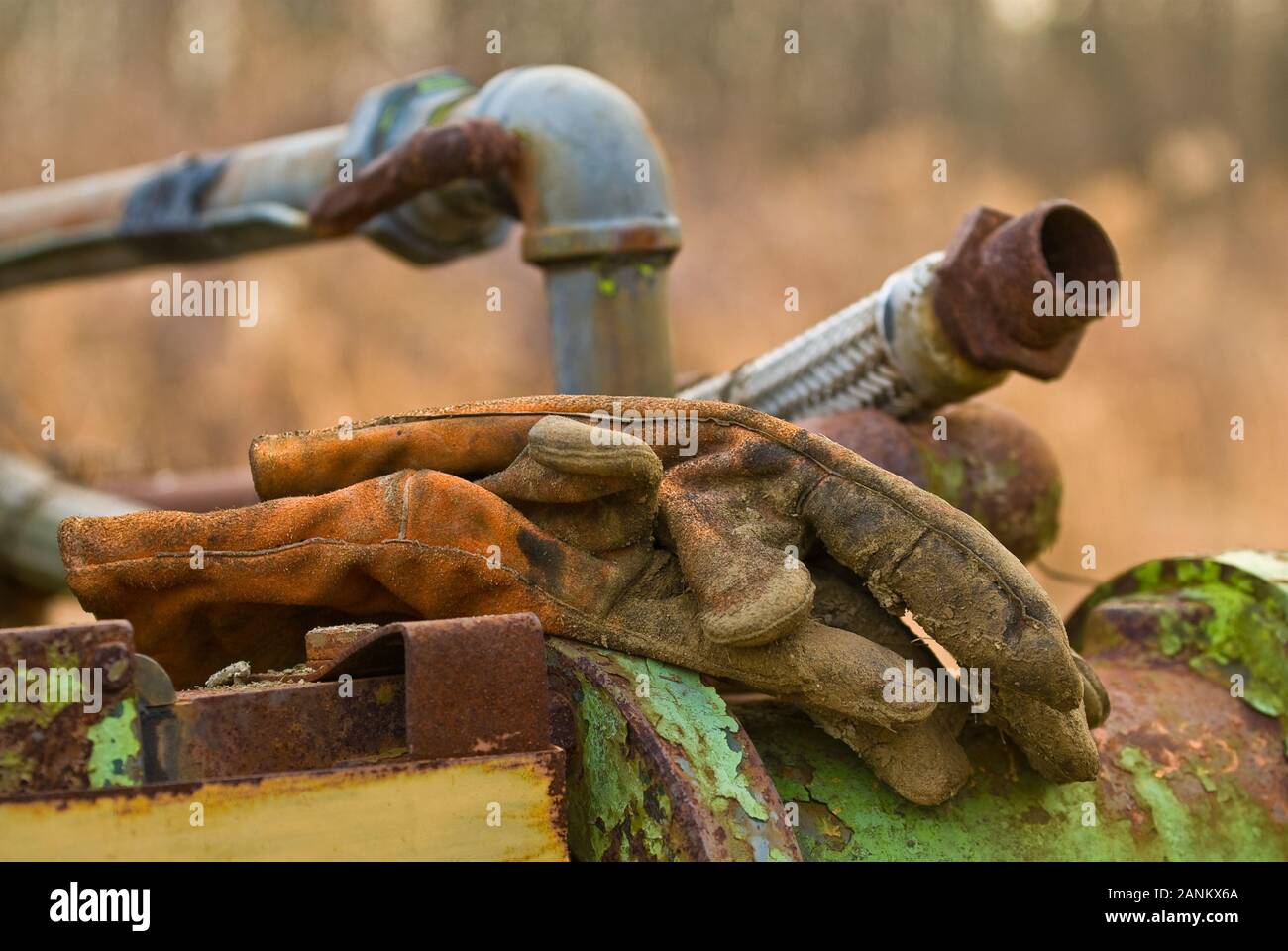 Dirty work gloves lying on hi-res stock photography and images - Alamy