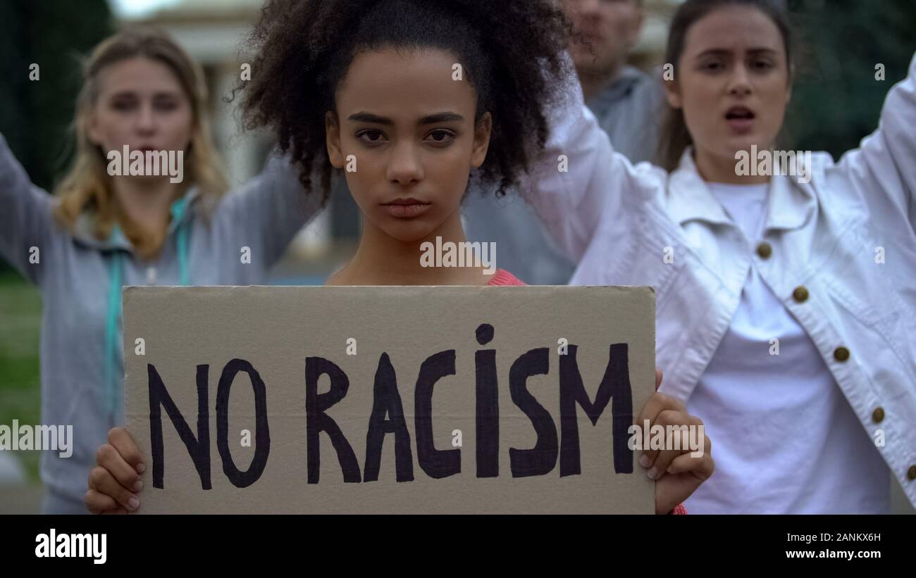 No to racism poster hi-res stock photography and images - Alamy