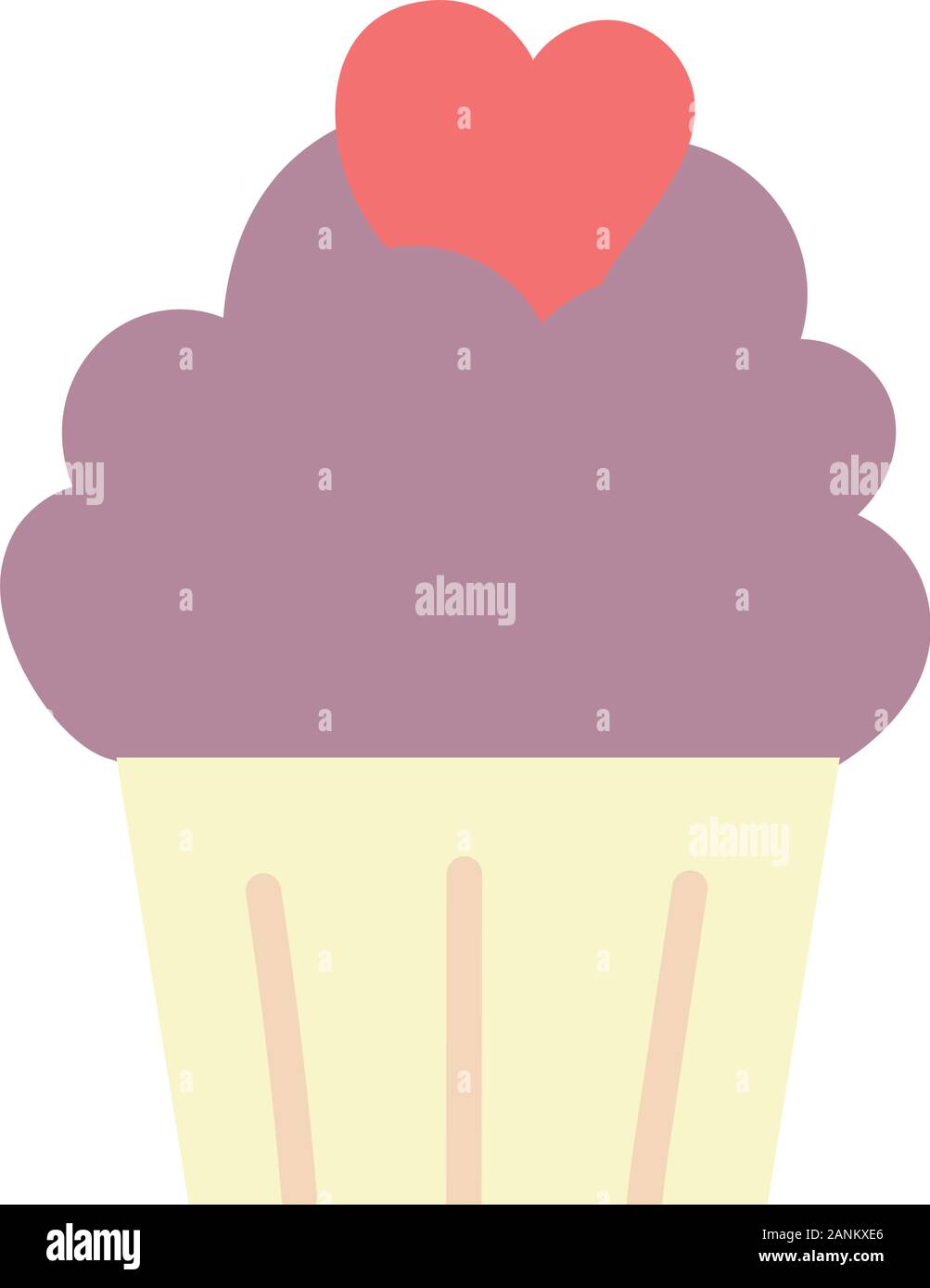 happy valentines day, sweet cupcake heart love snack vector ...