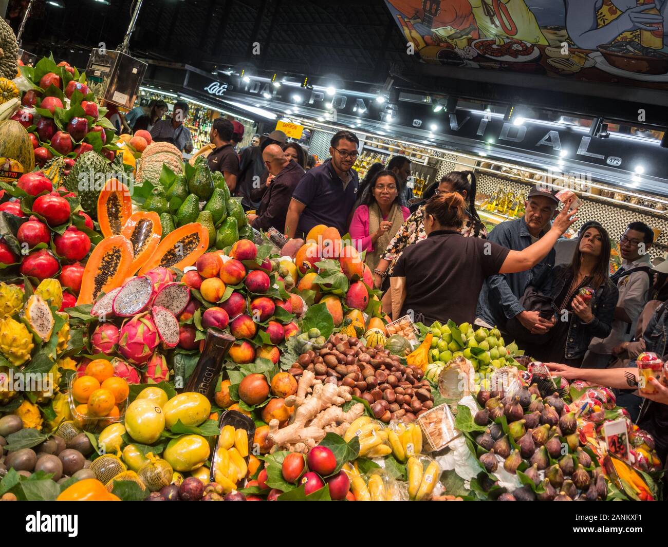 Barcelona Fruit and Food Market Stock Photo - Alamy