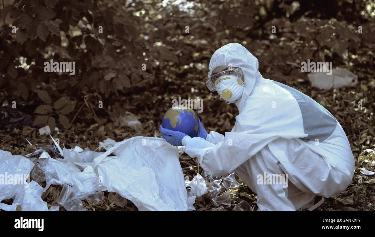 Researcher finding earth planet plastic litter, nature preservation ...