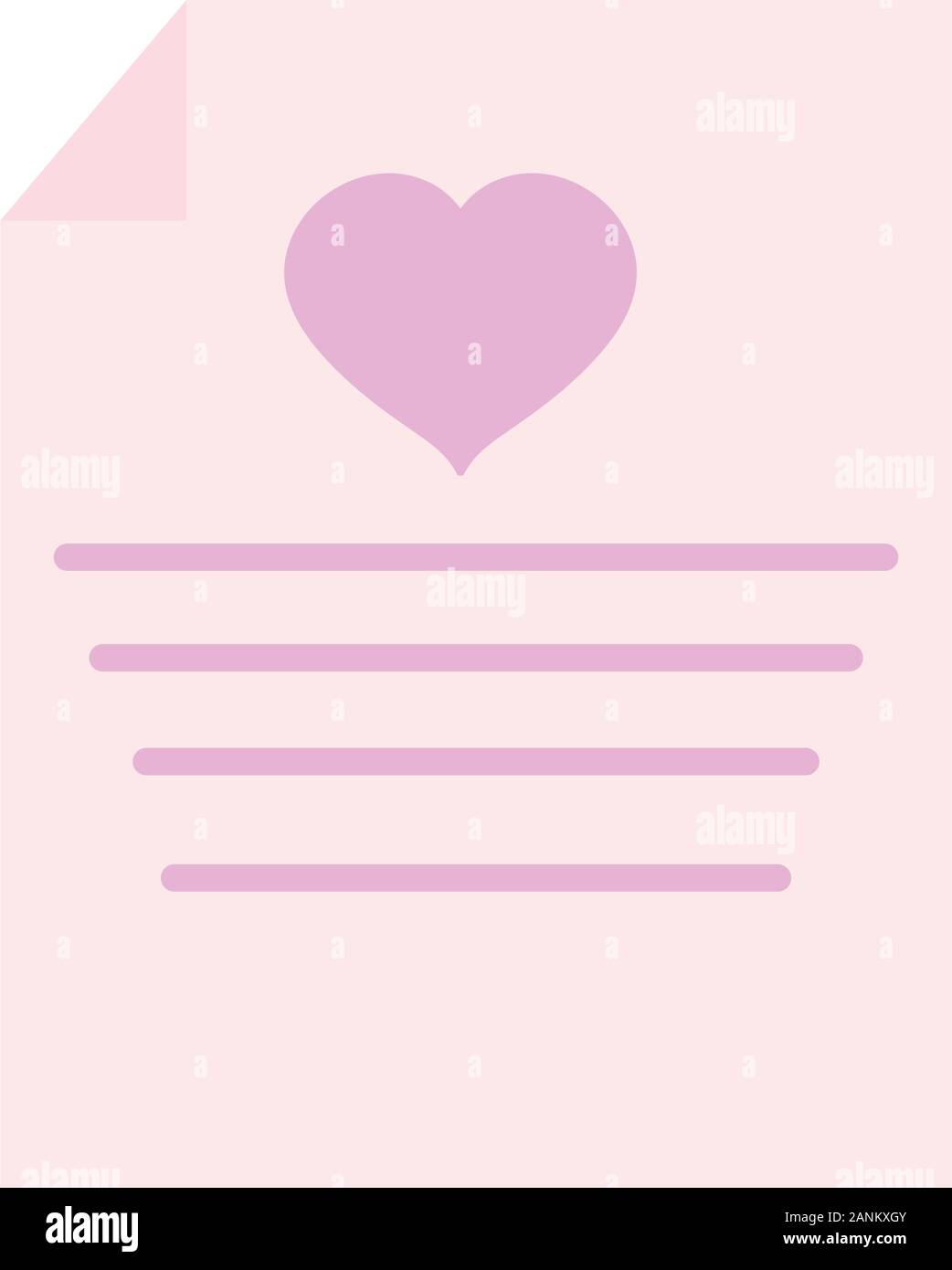 happy valentines day, letter paper heart love message vector ...