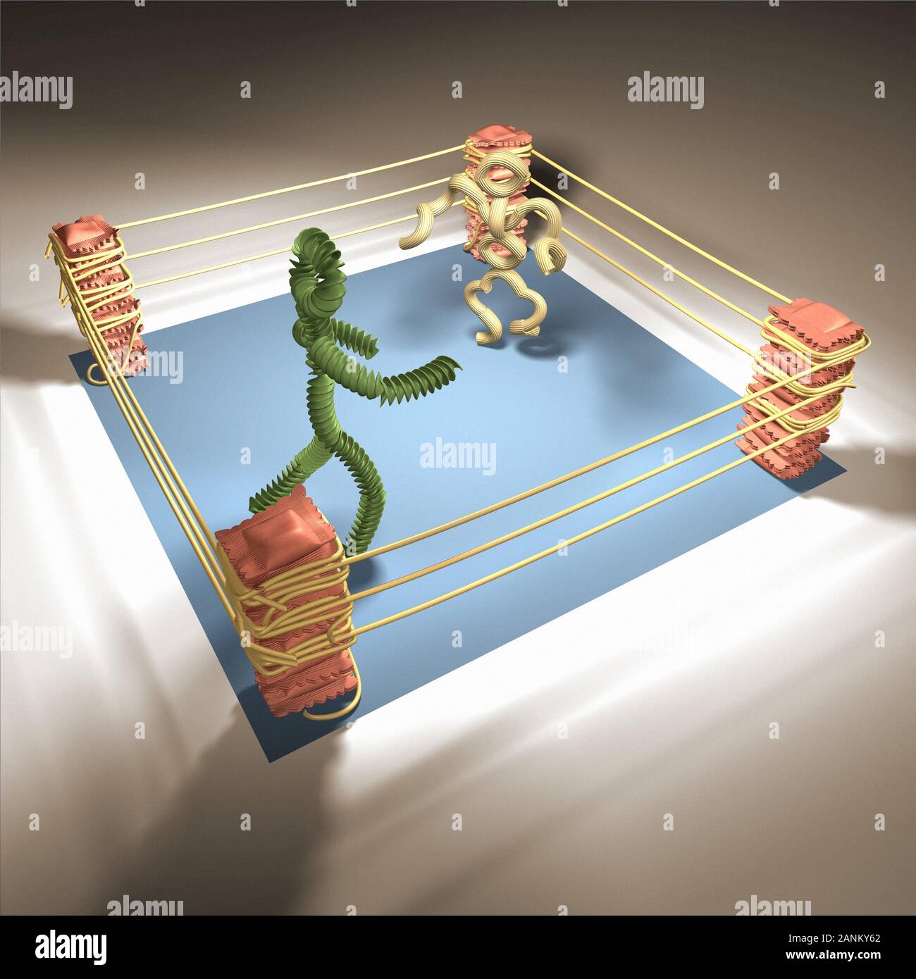 Nudelboxkampf, Illustration von Gregor Hartmann - Fighting Pasta, CGI ...