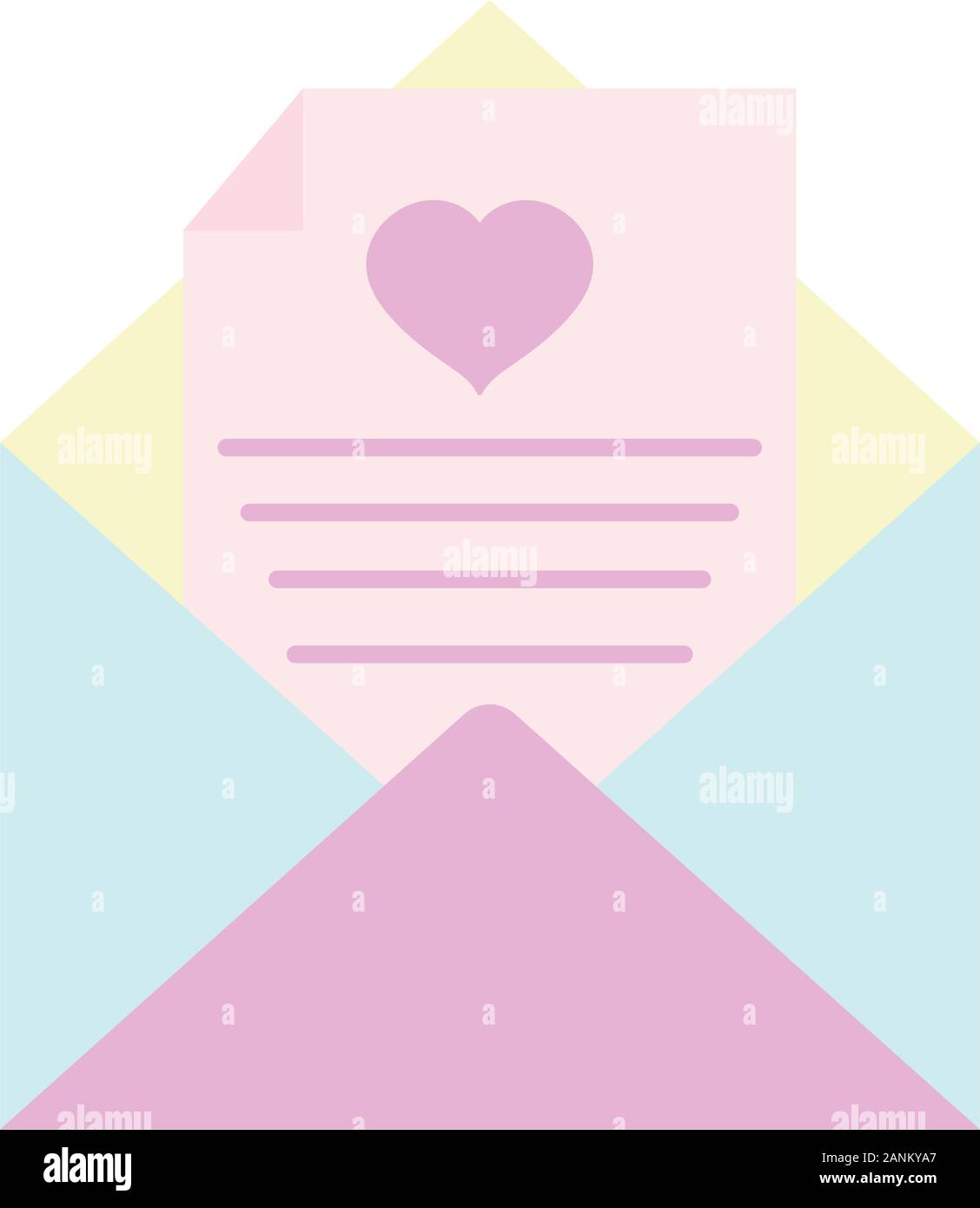 happy valentines day, open envelope message paper love celebration ...