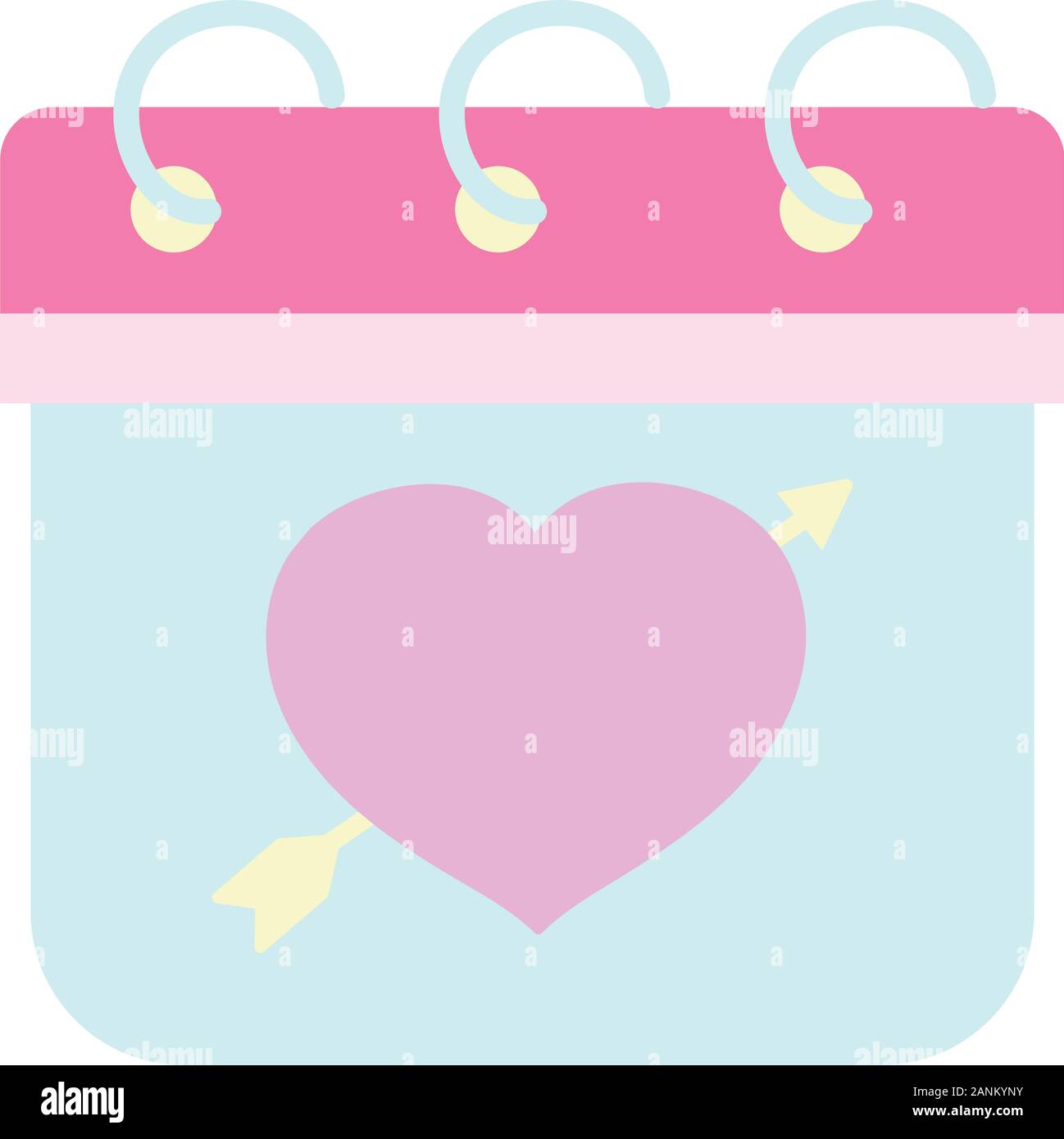happy valentines day, calendar heart love reminder date romantic vector ...